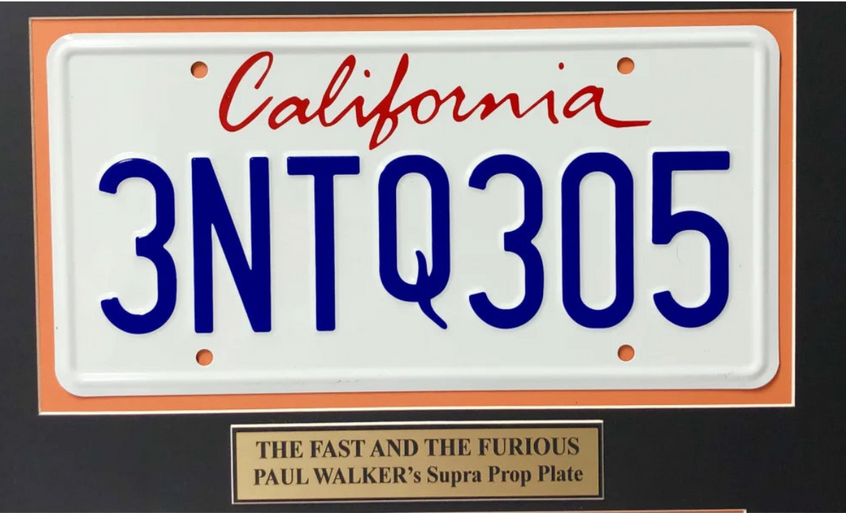 "Fast & The Furious" Paul Walker Movie Car License Plate Framed Collag ...