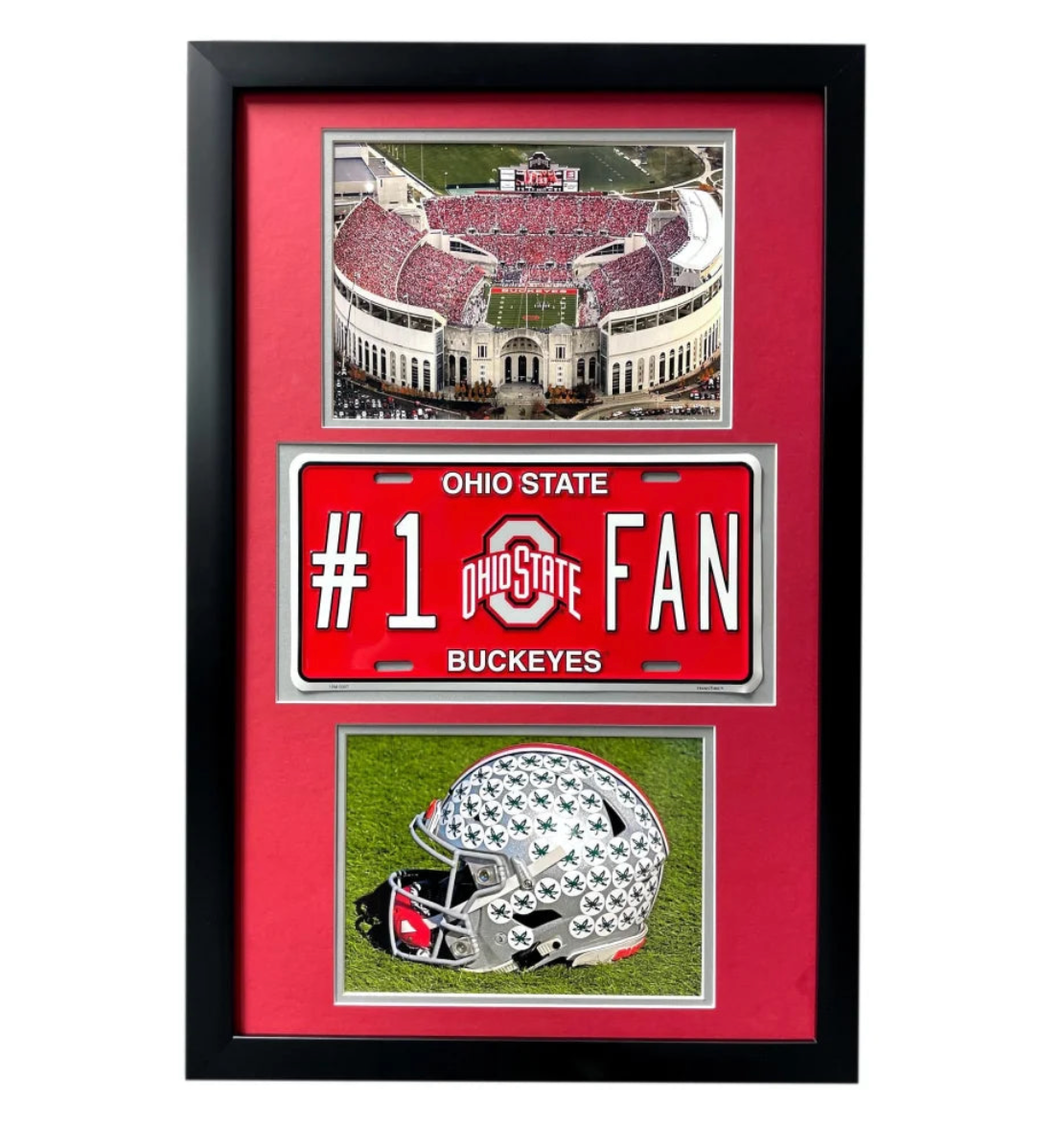Ohio State Buckeyes Fan License Plate Framed Collage Memorabilia ...