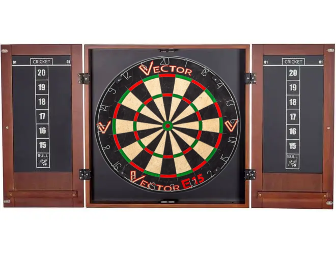 Vector Wood Cabinet and Dartboard Combo — Billiards.com, Inc